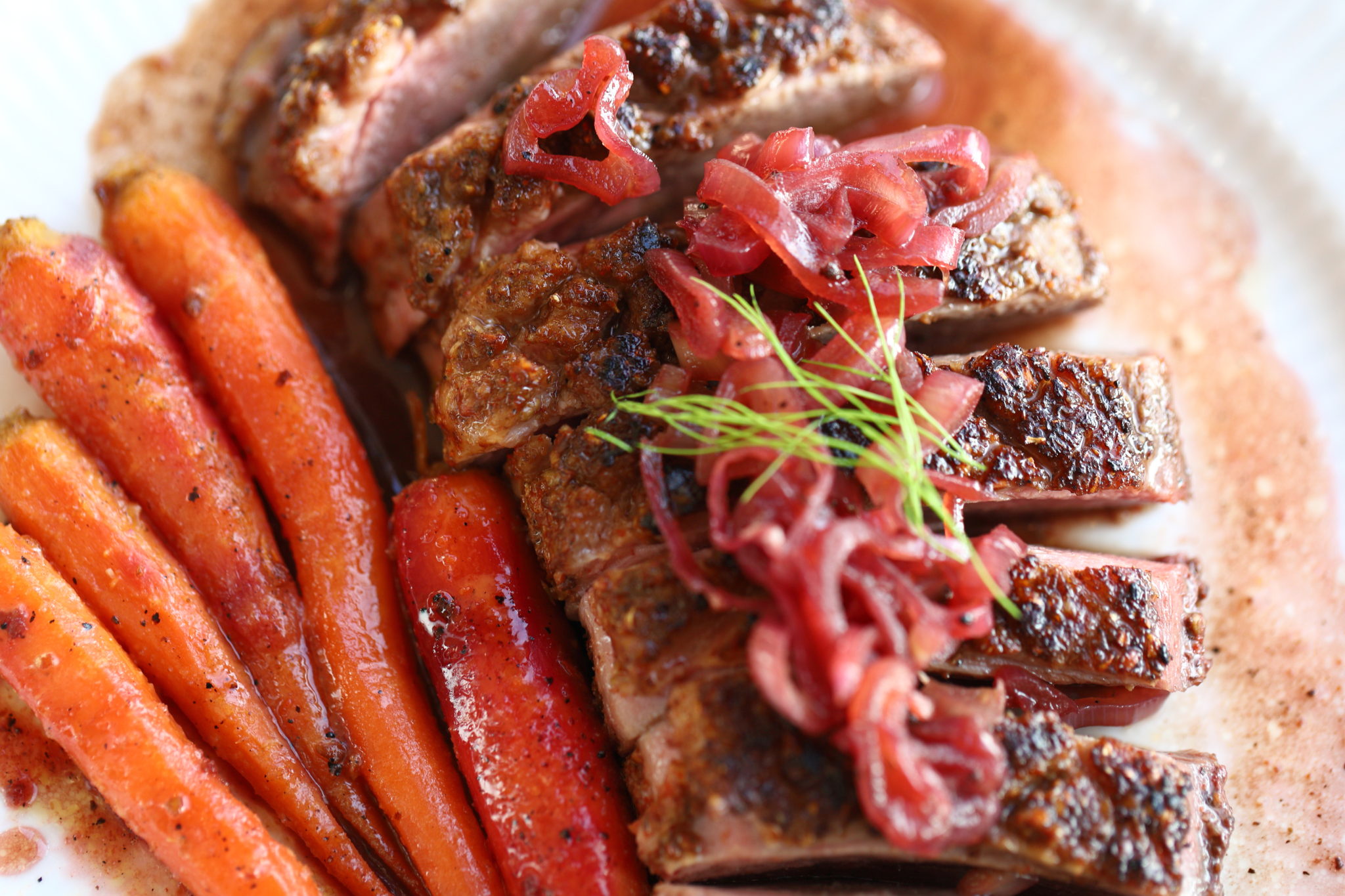 Spiced-Crusted Duck Breast with Cumin Scented Carrots - Ever Open Sauce